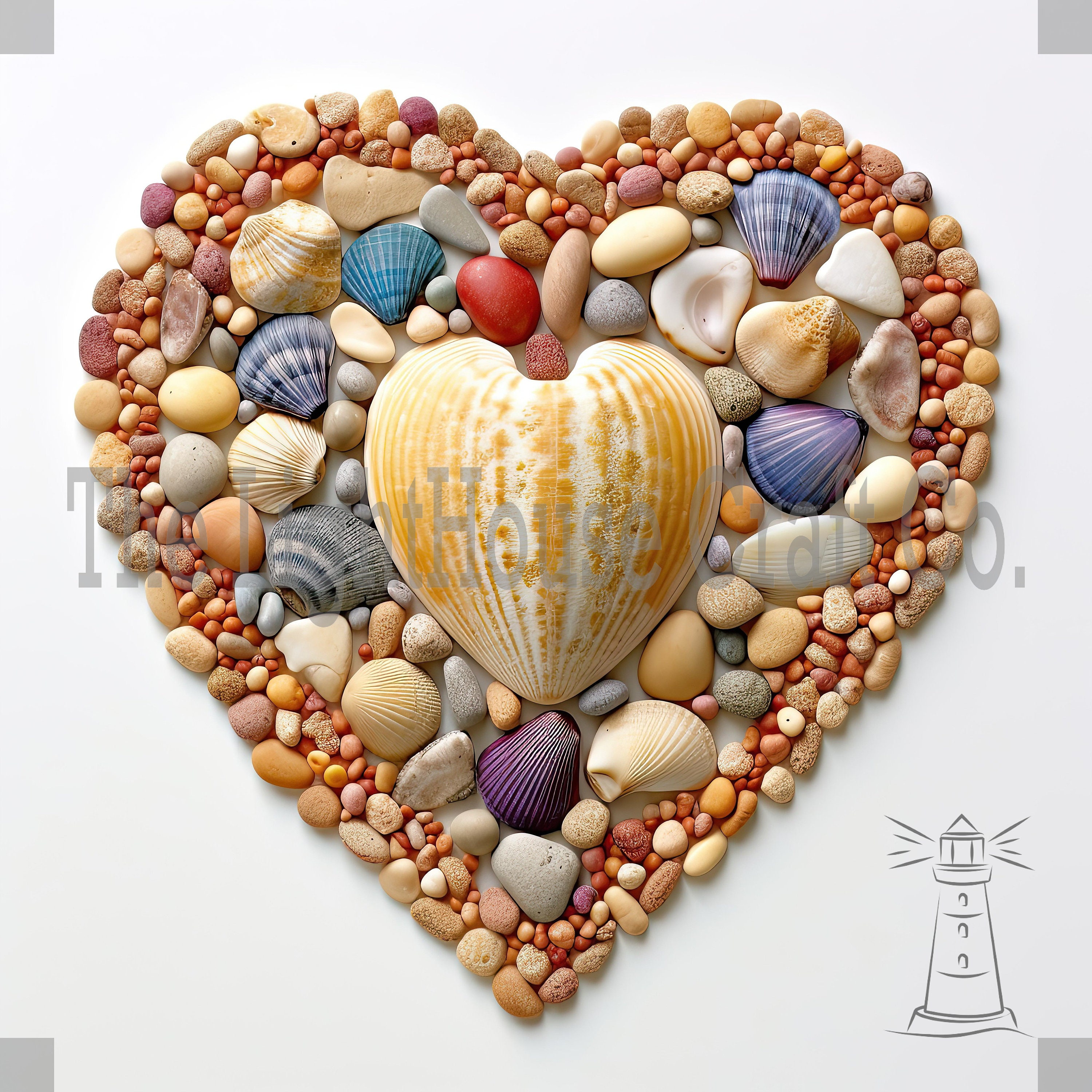 Seashell Love Hearts Clip Art 12 High Quality Jpgs Digital - Etsy