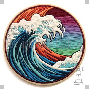 Embroidered Waves Clip Art 12 High Quality Jpgs - Digital Planner ...