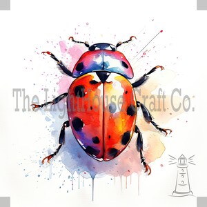 Watercolour Ladybird Clip Art 12 High Quality Jpgs - Digital Planner ...