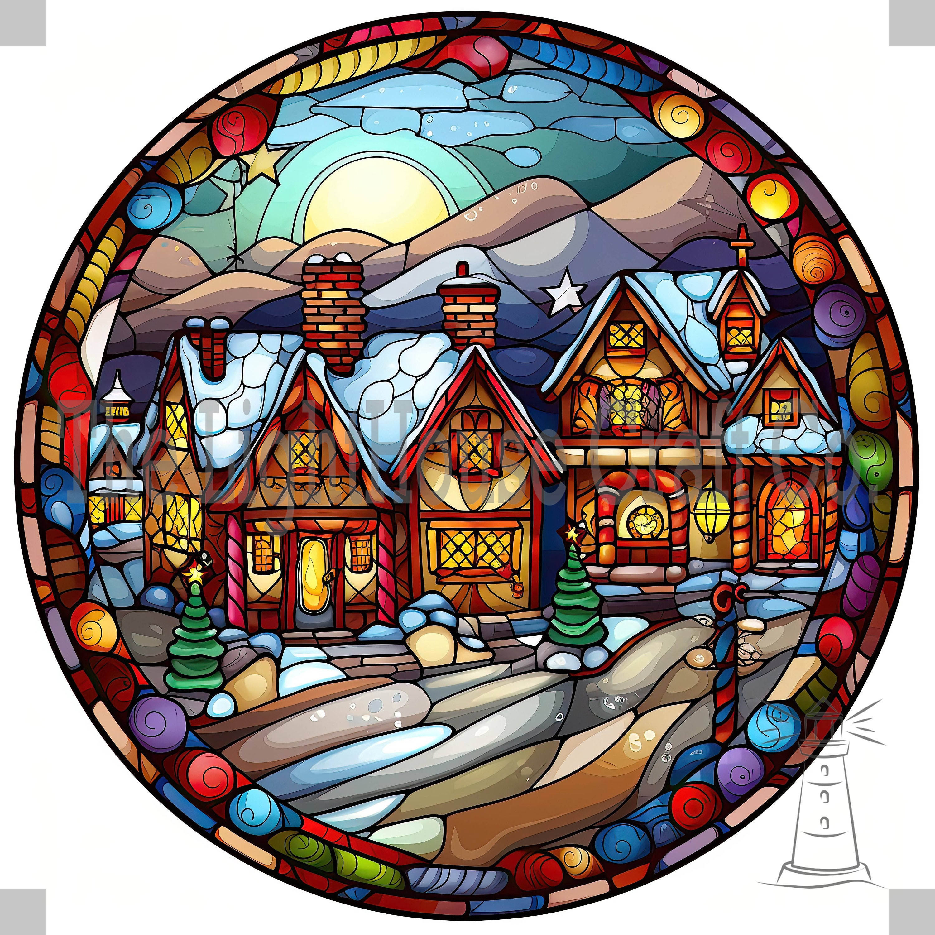 Stained Glass Christmas Clip Art 12 High Quality Jpgs - Etsy