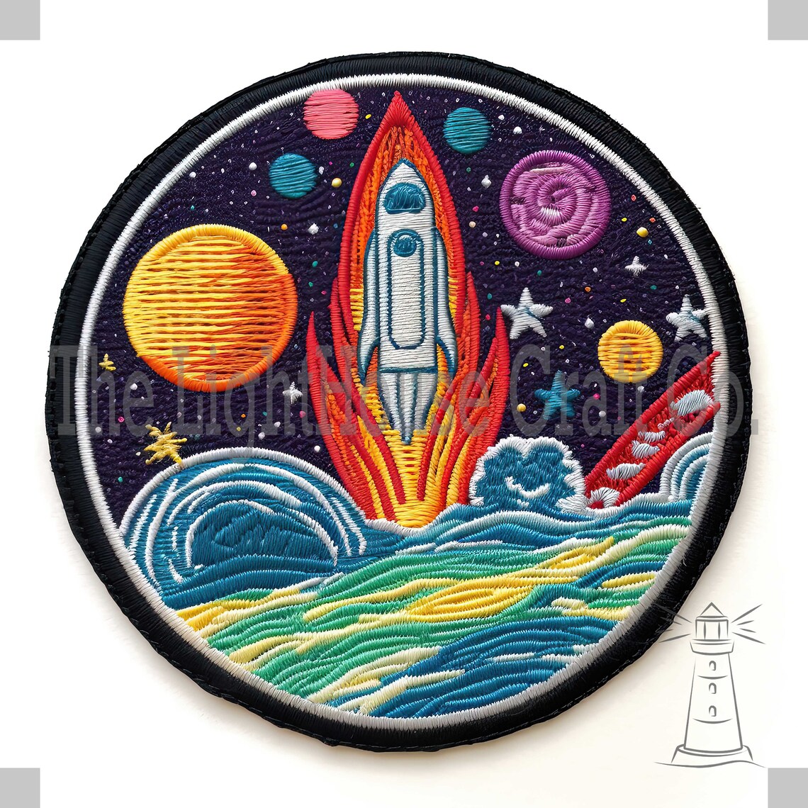 Embroidered Space Clip Art 12 High Quality Jpgs Digital - Etsy