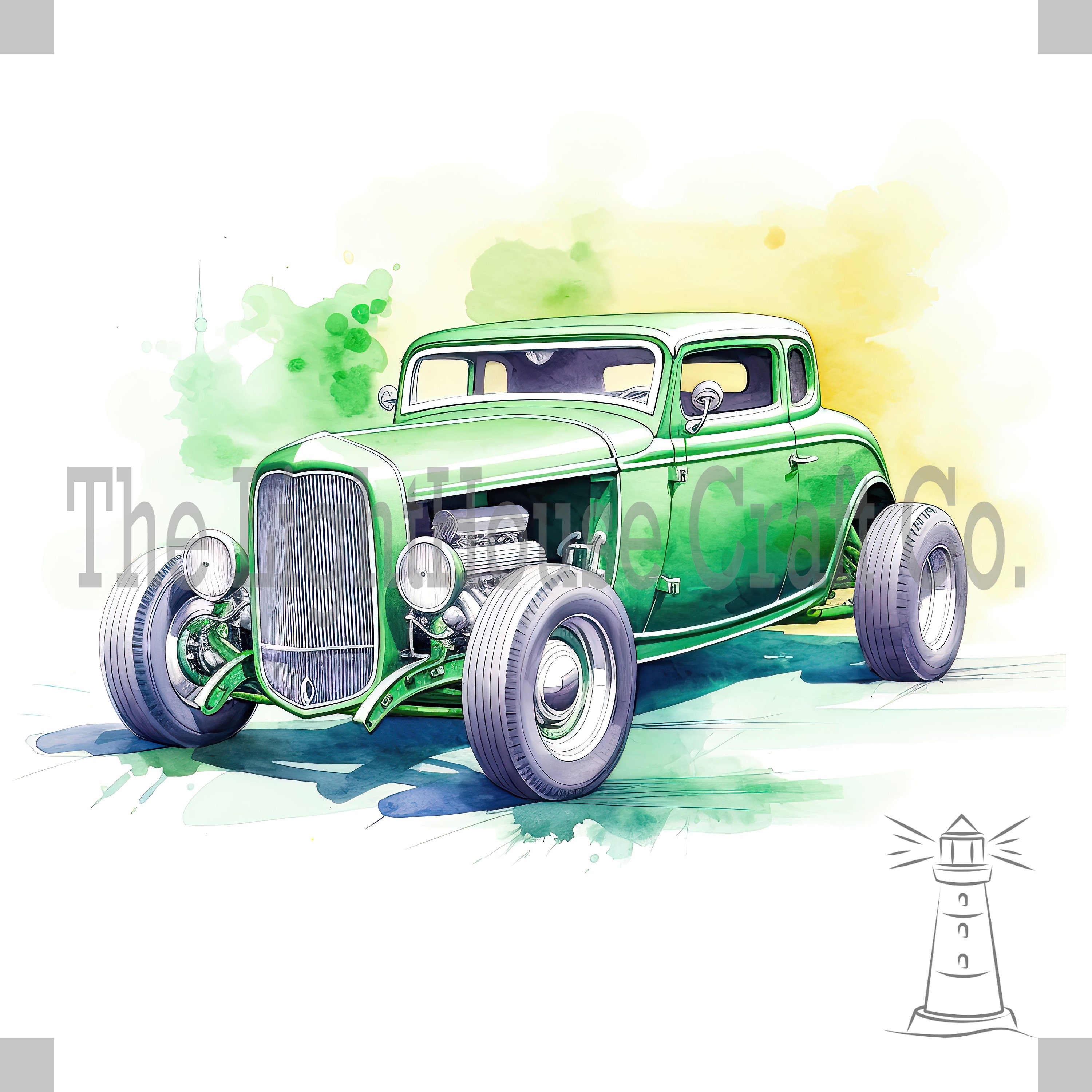 Classic Hot Rods Clip Art 12 High Quality Jpgs Digital - Etsy