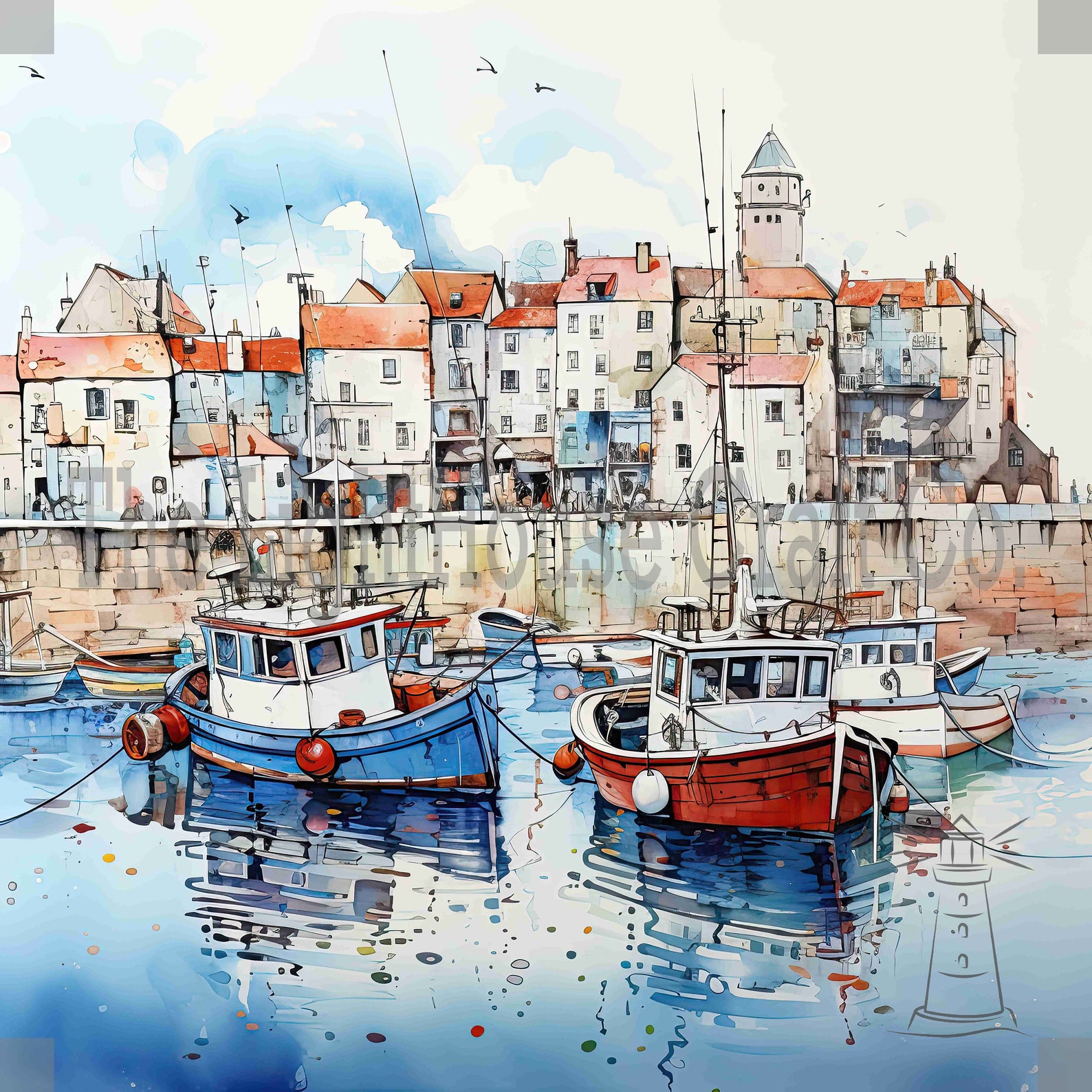 Seaside Harbour Clip Art 12 High Quality Jpgs - Digital Planner ...
