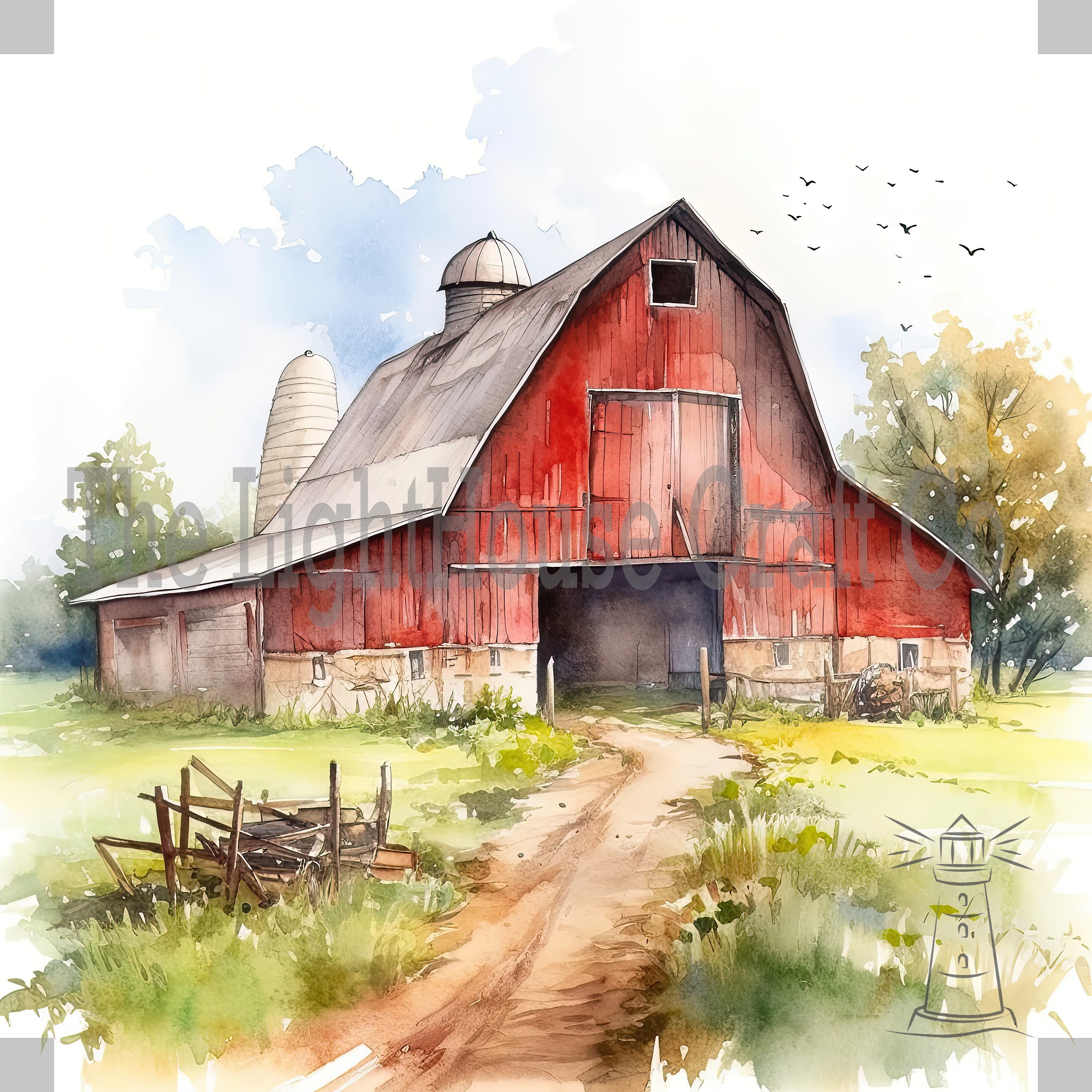 Farm Barns Clip Art 12 High Quality Jpgs Digital Planner - Etsy