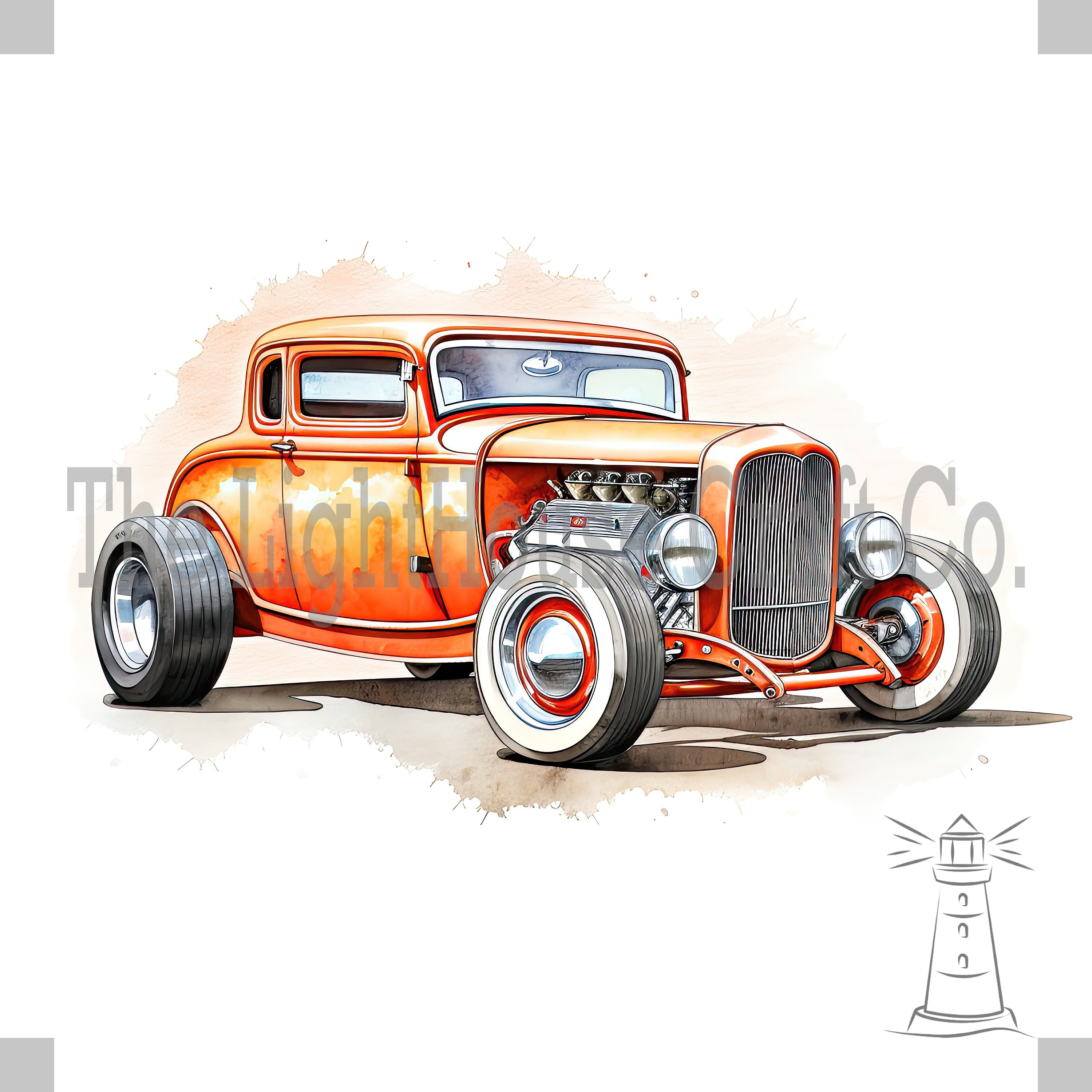 Classic Hot Rods Clip Art 12 High Quality Jpgs Digital - Etsy