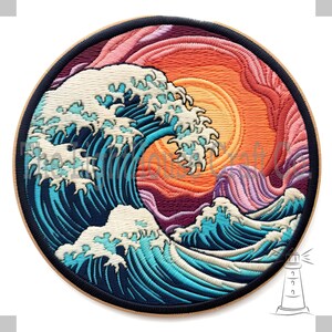 Embroidered Waves Clip Art 12 High Quality Jpgs - Digital Planner ...