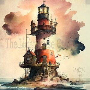 Steampunk Lighthouse Clip Art 12 High Quality Jpgs - Digital Planner ...