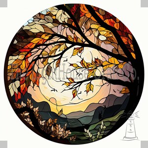 Stained Glass Autumn Clip Art 12 High Quality Jpgs - Digital Planner ...