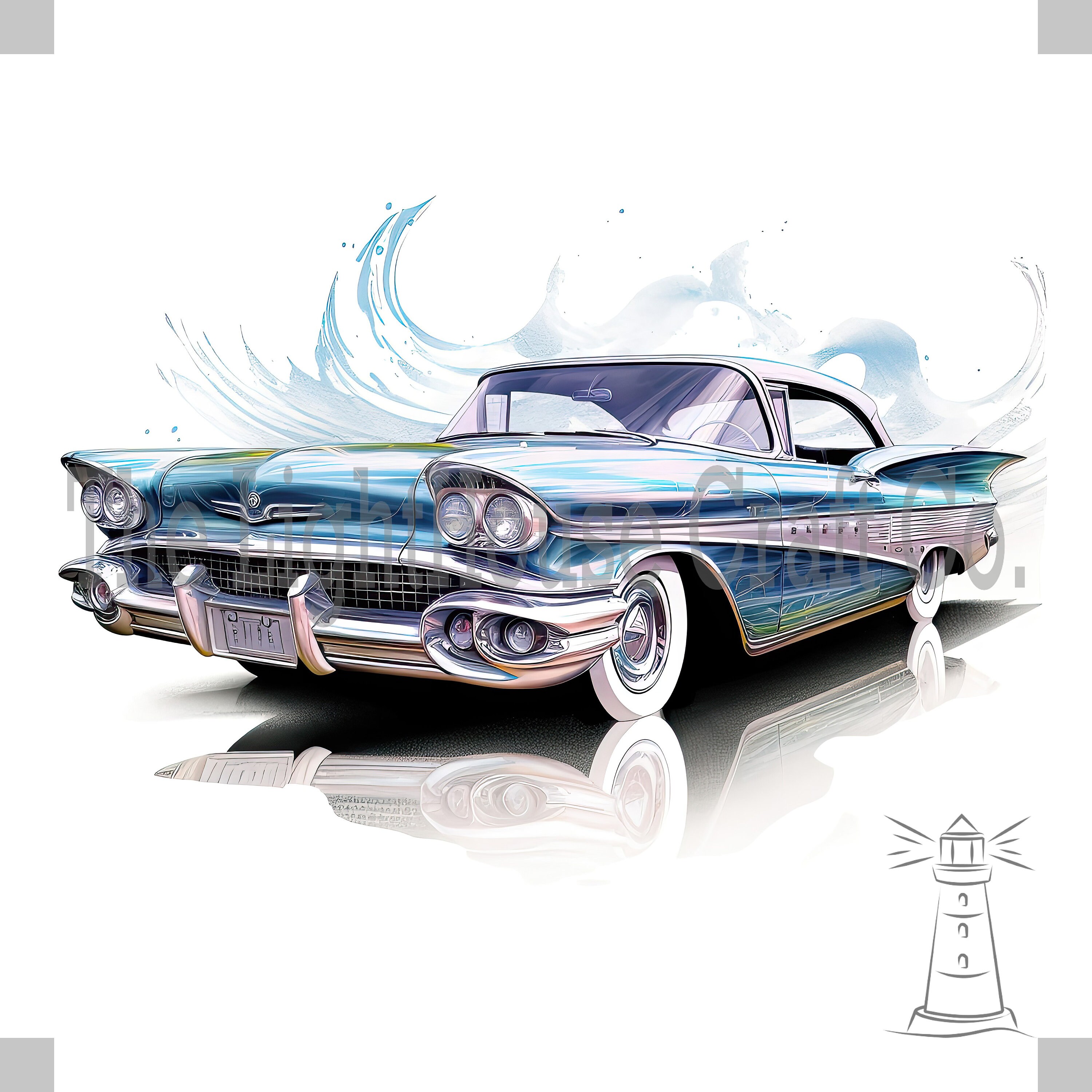 Classic American Cars Clip Art 12 High Quality Jpgs Digital - Etsy