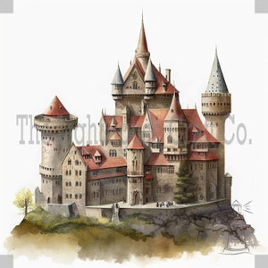 Medieval Castles Clip Art 12 High Quality Jpgs - Digital Planner ...