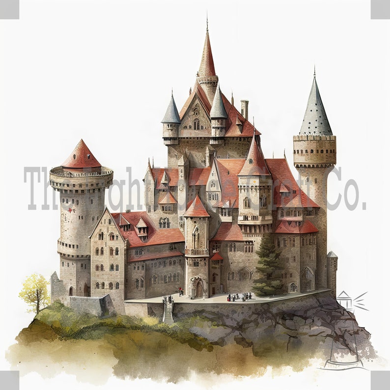 Medieval Castles Clip Art 12 High Quality Jpgs Digital - Etsy UK