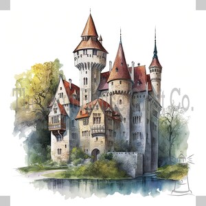 Medieval Castles Clip Art 12 High Quality Jpgs - Digital Planner ...