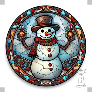 Stained Glass Christmas Clip Art 12 High Quality Jpgs - Digital Planner ...