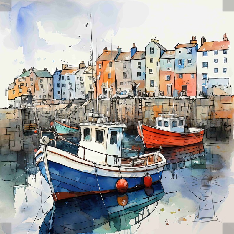 Seaside Harbour Clip Art 12 High Quality Jpgs - Digital Planner ...