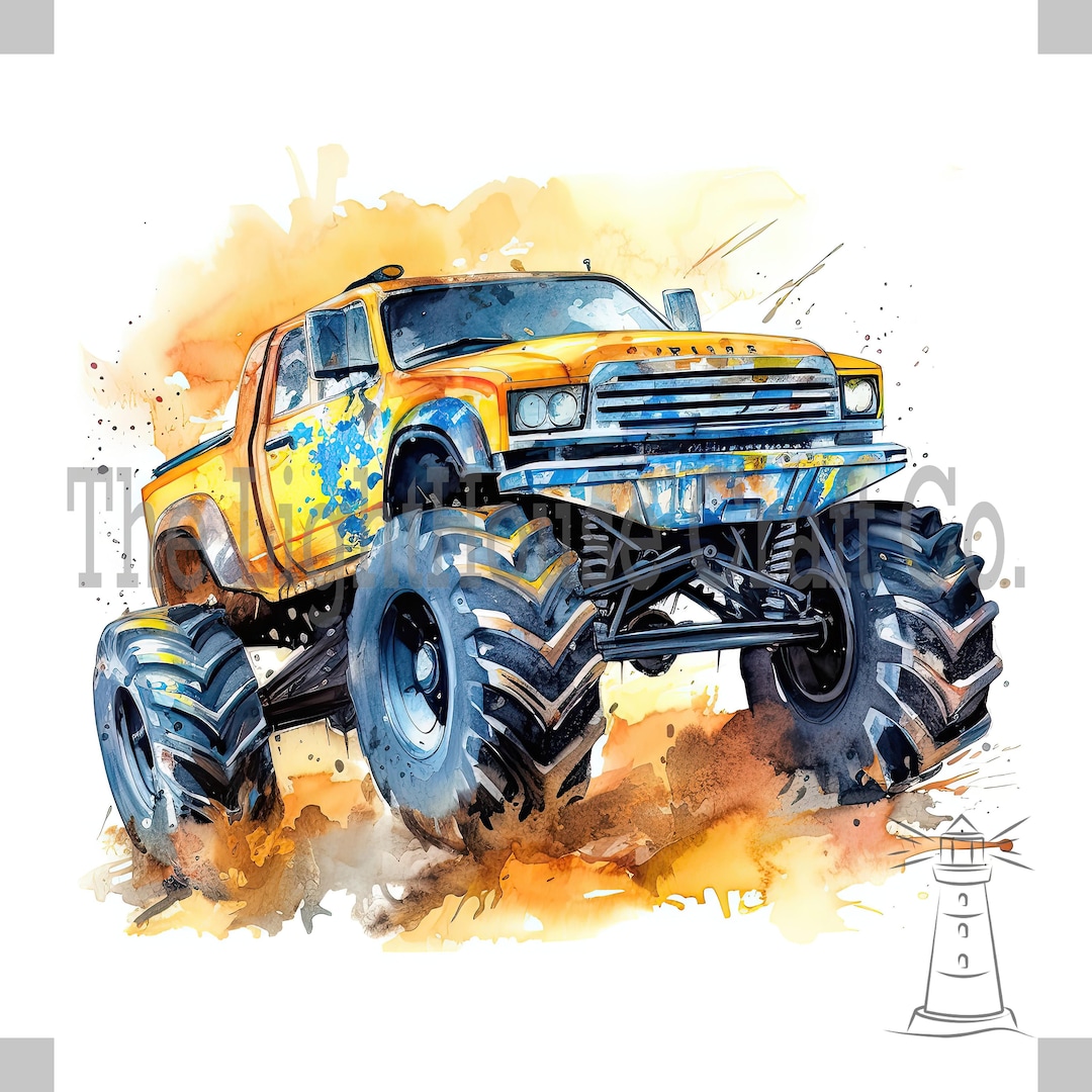Monster Trucks Clip Art 12 High Quality Jpgs - Digital Planner ...