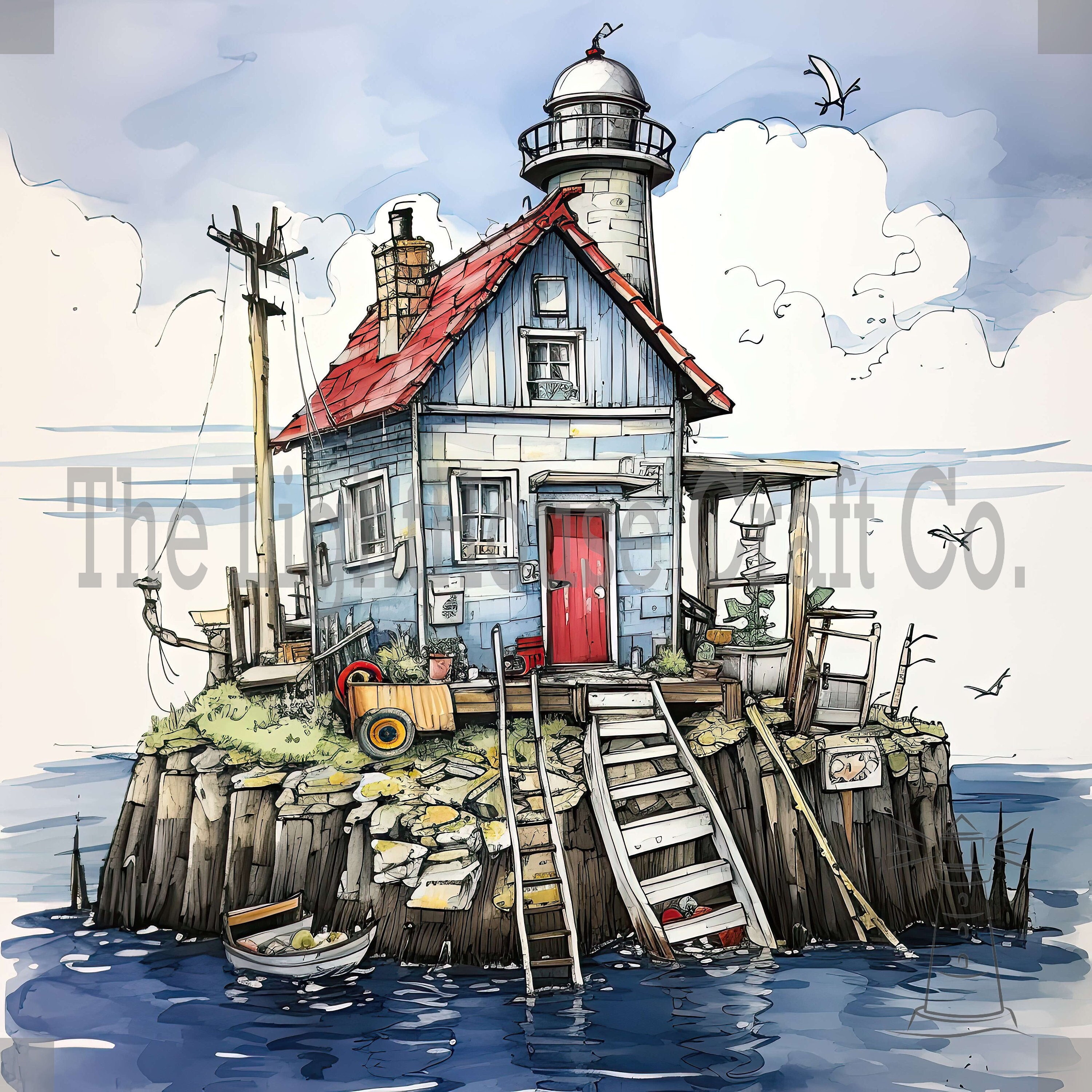 Seaside Shack Clip Art 12 High Quality Jpgs Digital Planner - Etsy ...