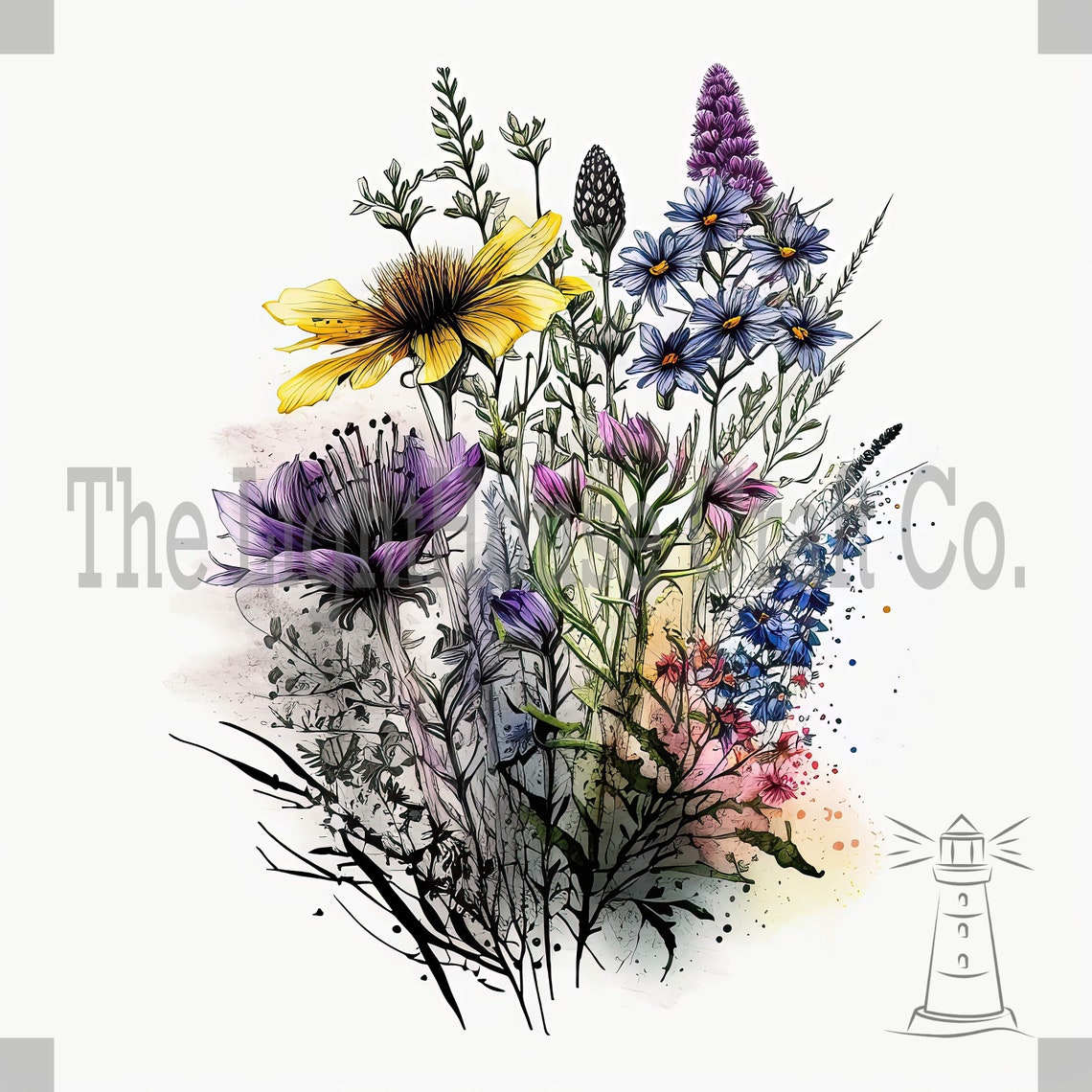 Flower Bunch Clip Art 12 High Quality Jpgs Digital Planner - Etsy