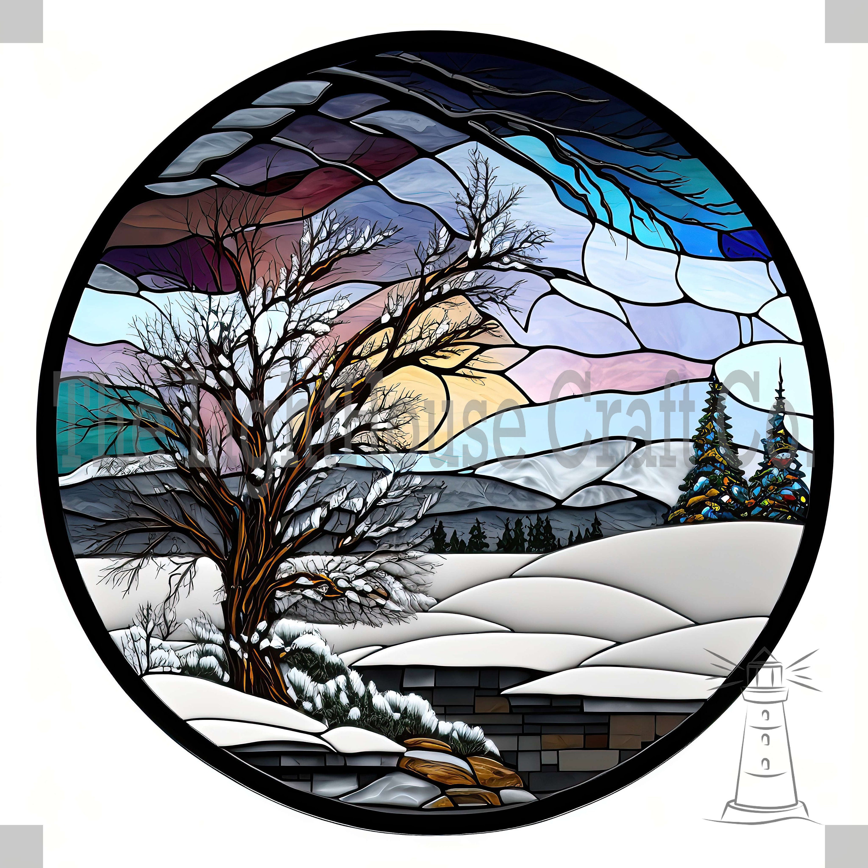 Stained Glass Winter Clip Art 12 High Quality Jpgs Digital - Etsy