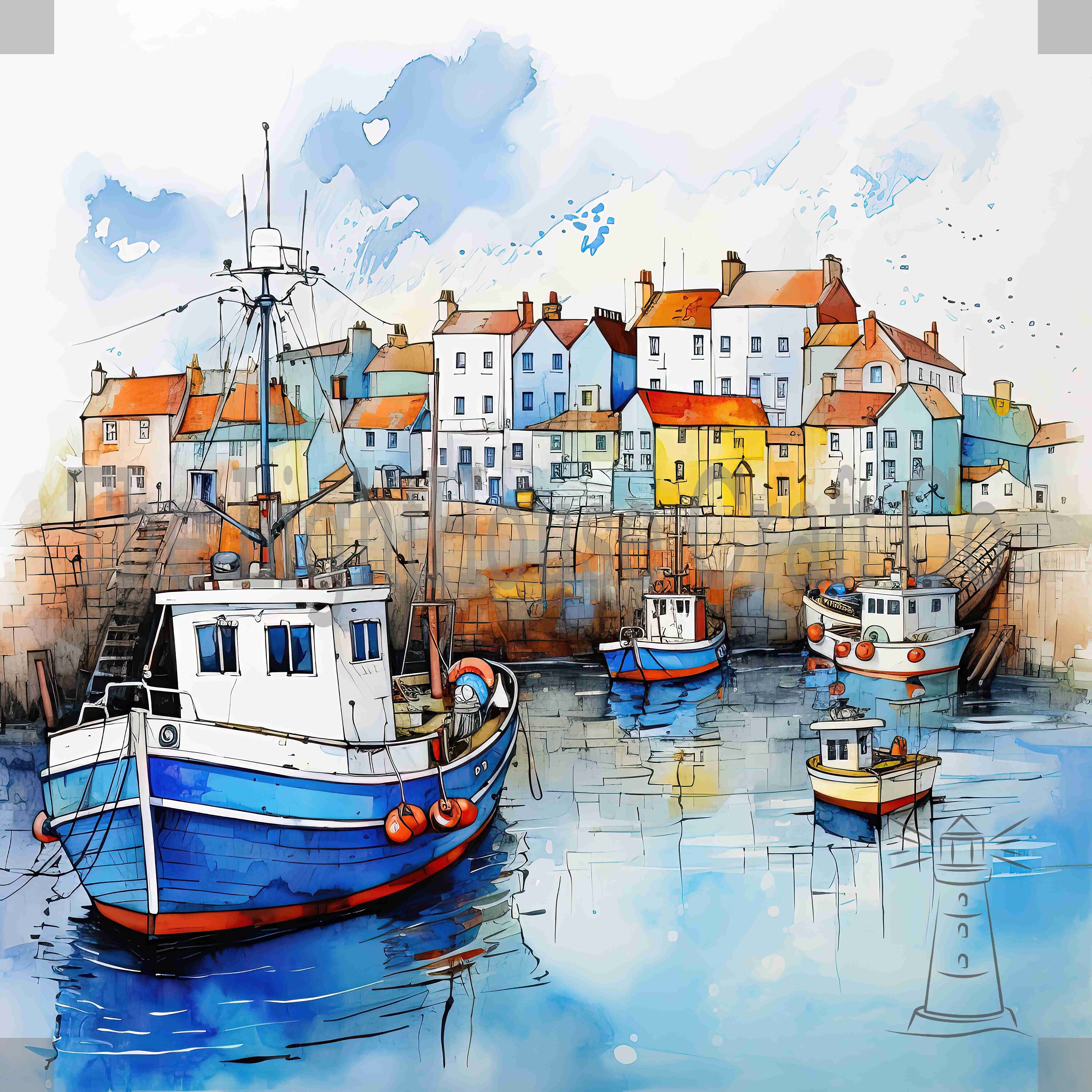 Seaside Harbour Clip Art 12 High Quality Jpgs - Digital Planner ...