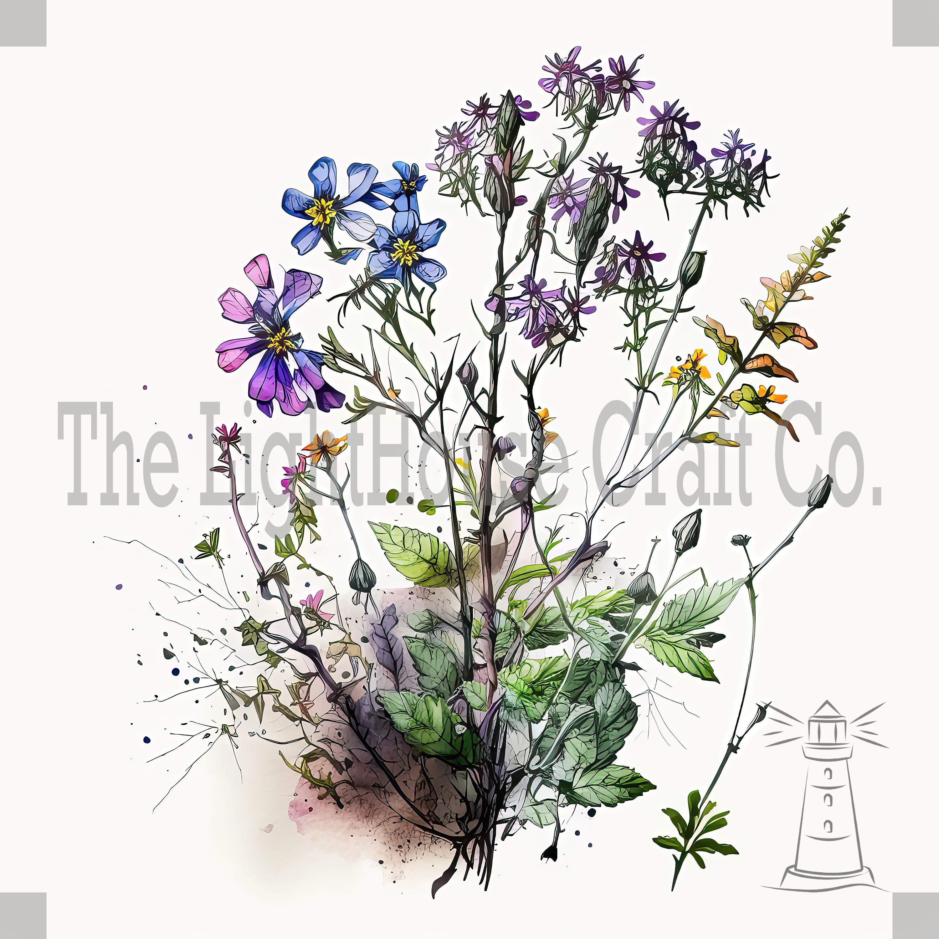 Flower Bunch Clip Art 12 High Quality Jpgs Digital Planner - Etsy