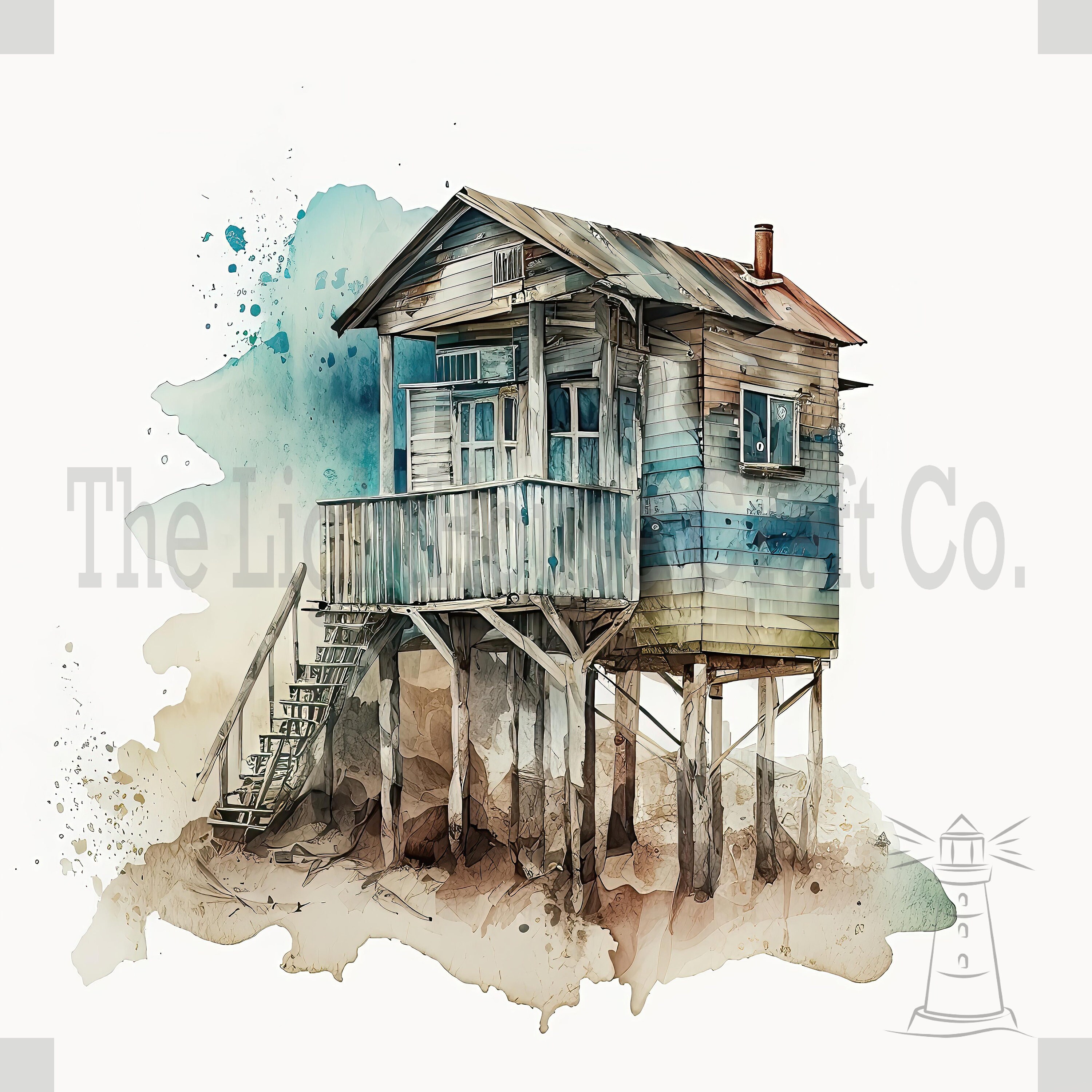 Beach Huts Clip Art 12 High Quality Jpgs Digital Planner - Etsy