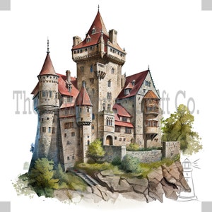 Medieval Castles Clip Art 12 High Quality Jpgs - Digital Planner ...