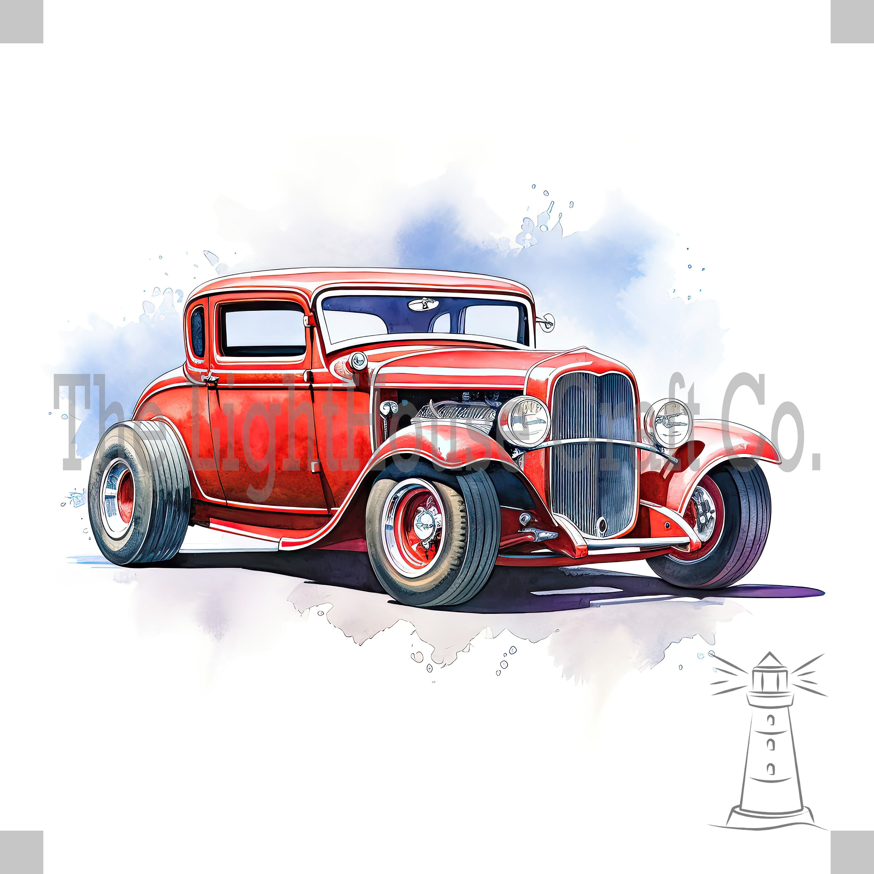 Classic Hot Rods Clip Art 12 High Quality Jpgs Digital - Etsy