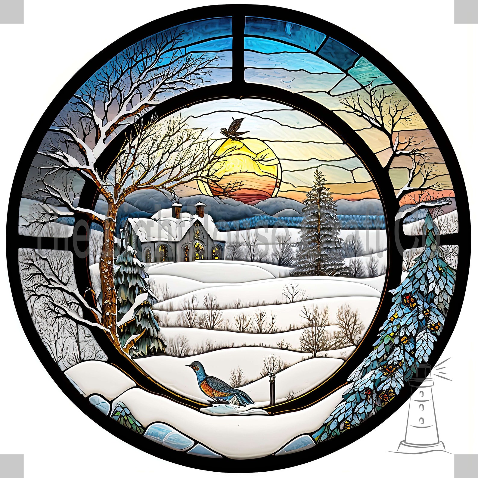 Stained Glass Winter Clip Art 12 High Quality Jpgs Digital - Etsy UK