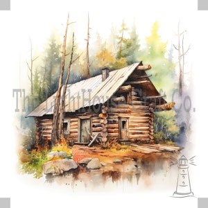 Log Cabins Clip Art 12 High Quality Jpgs - Digital Planner, Journaling ...