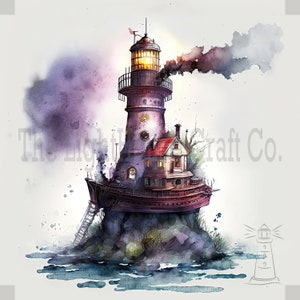 Steampunk Lighthouse Clip Art 12 High Quality Jpgs - Digital Planner ...