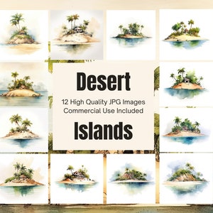 Desert Island Clip Art 12 High Quality Jpgs - Digital Planner ...