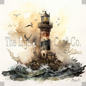 Steampunk Lighthouse 2 Clip Art 12 High Quality Jpgs - Digital Planner ...
