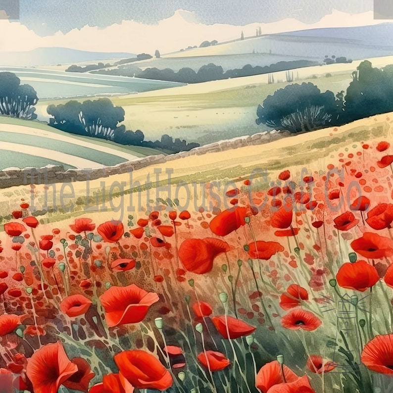 Poppy Fields Clip Art 12 High Quality Jpgs Digital Planner - Etsy