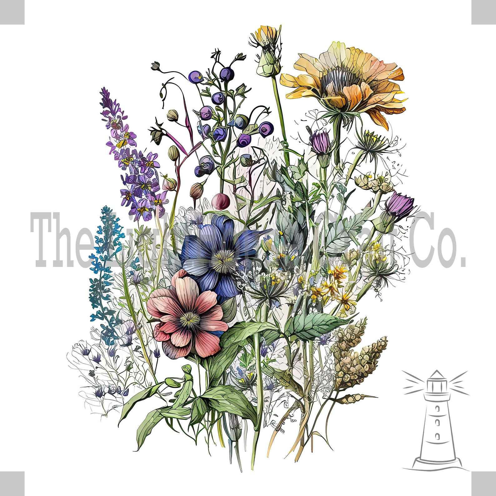 Flower Bunch Clip Art 12 High Quality Jpgs Digital Planner - Etsy