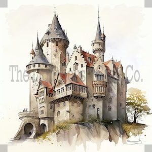 Medieval Castles Clip Art 12 High Quality Jpgs - Digital Planner ...