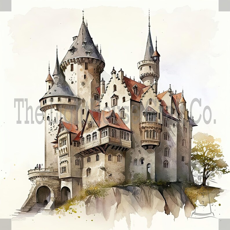 Medieval Castles Clip Art 12 High Quality Jpgs Digital - Etsy UK