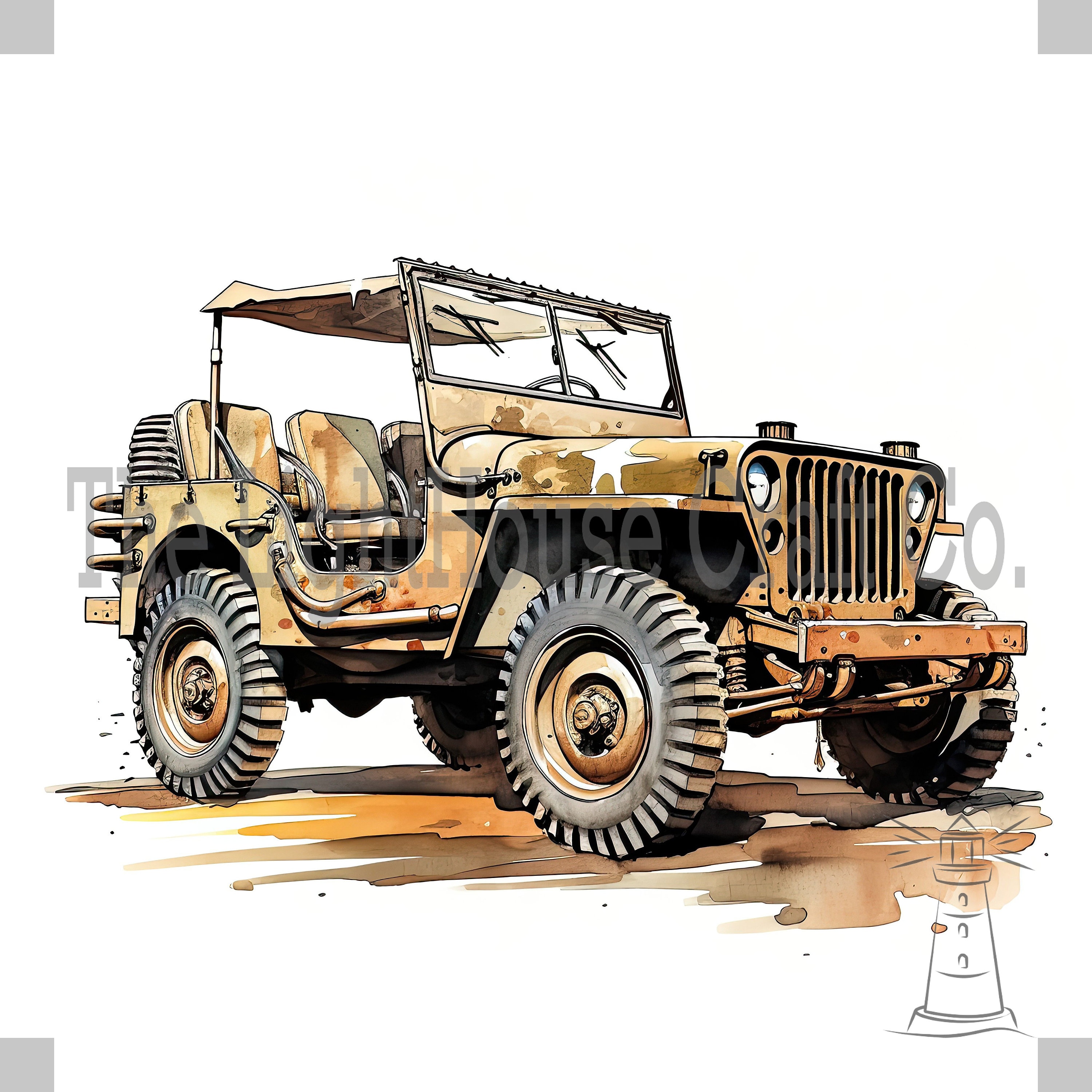 Jeep Clip Art 12 High Quality Jpgs Digital Planner - Etsy