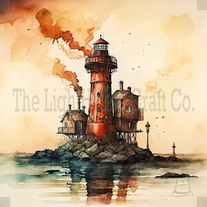 Steampunk Lighthouse Clip Art 12 High Quality Jpgs - Digital Planner ...