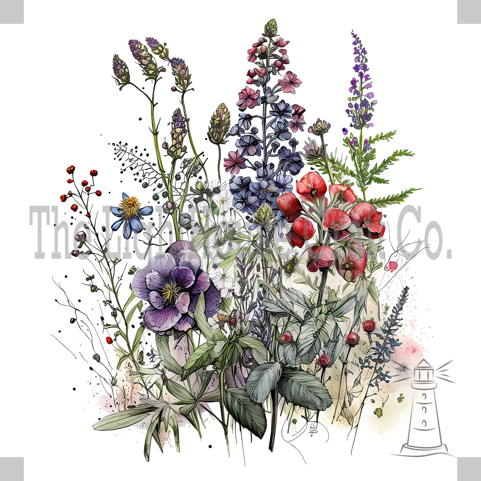 Flower Bunch Clip Art 12 High Quality Jpgs Digital Planner - Etsy