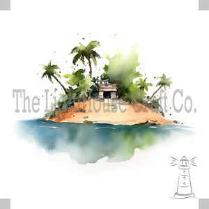 Desert Island Clip Art 12 High Quality Jpgs - Digital Planner ...