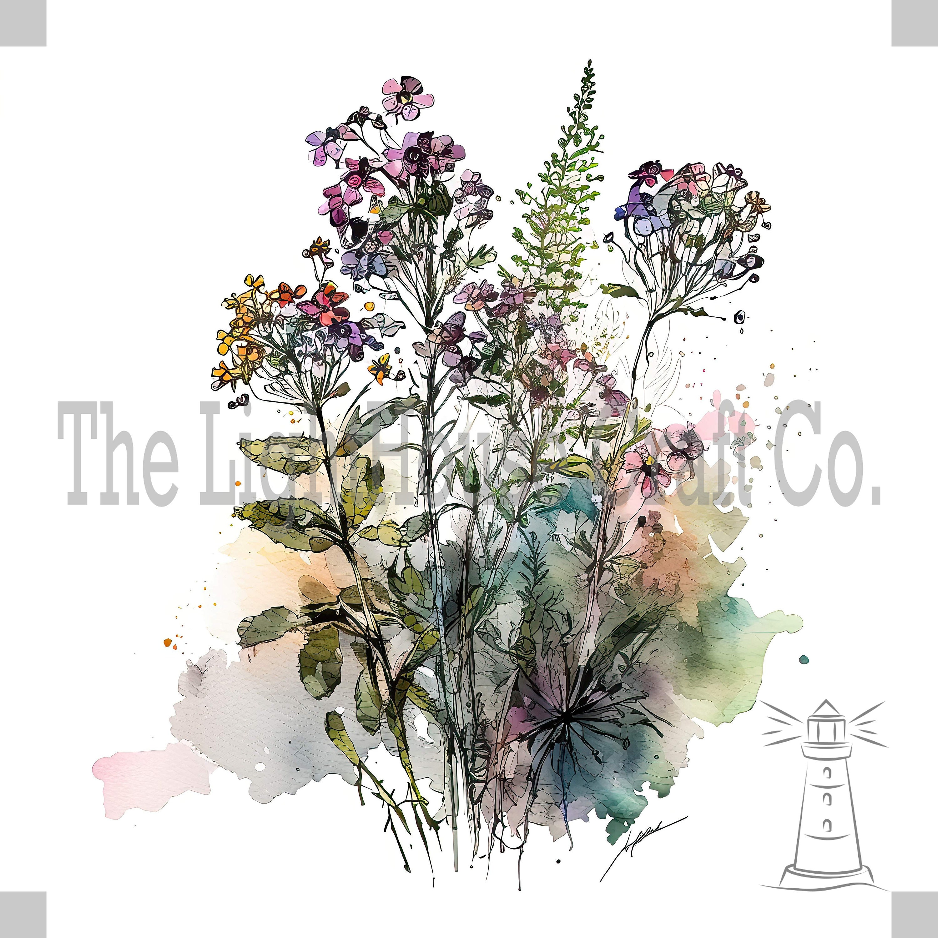 Flower Bunch Clip Art 12 High Quality Jpgs Digital Planner - Etsy