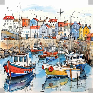 Seaside Harbour Clip Art 12 High Quality Jpgs - Digital Planner ...