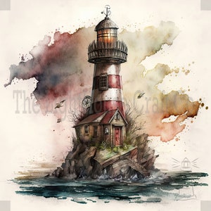Steampunk Lighthouse Clip Art 12 High Quality Jpgs - Digital Planner ...