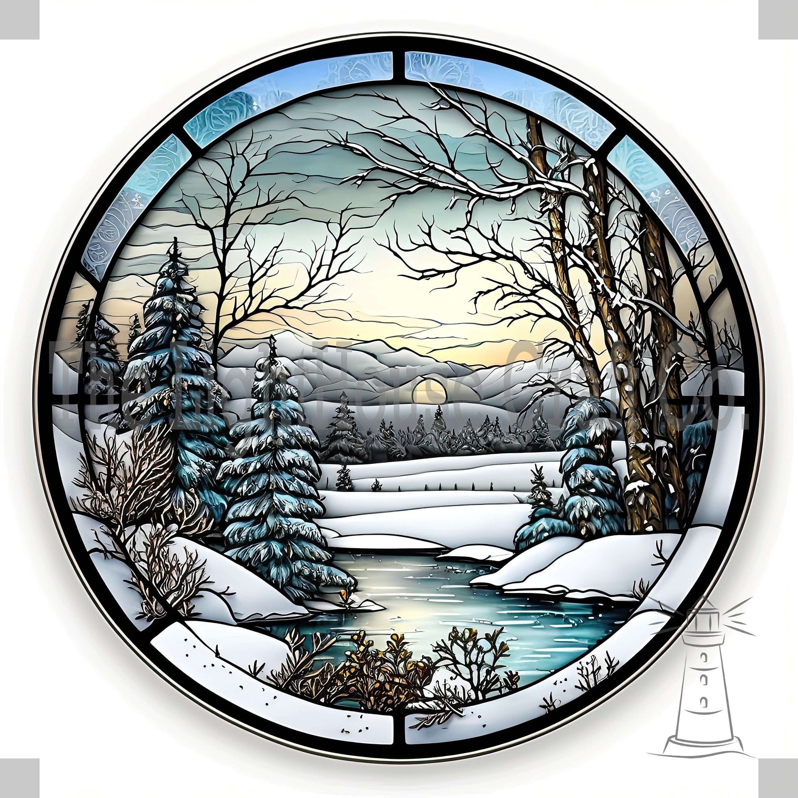 Stained Glass Winter Clip Art 12 High Quality Jpgs Digital - Etsy UK