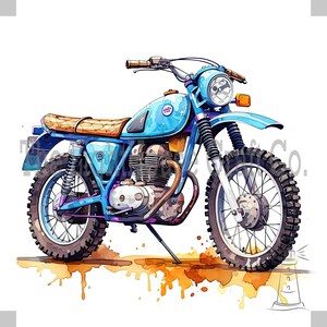 Classic Scrambler Bike Clip Art 12 High Quality Jpgs - Digital Planner ...