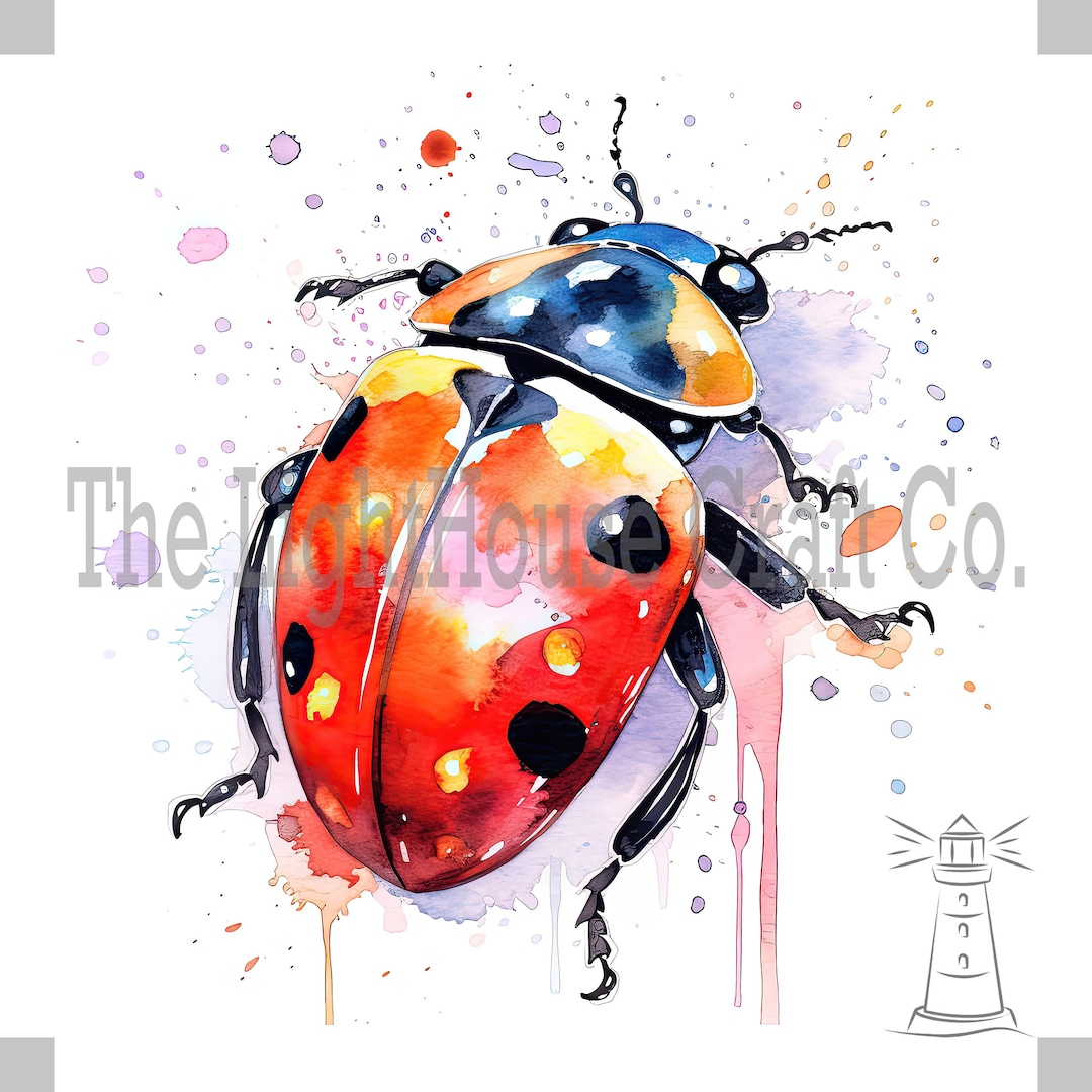 Watercolour Ladybird Clip Art 12 High Quality Jpgs - Digital Planner ...