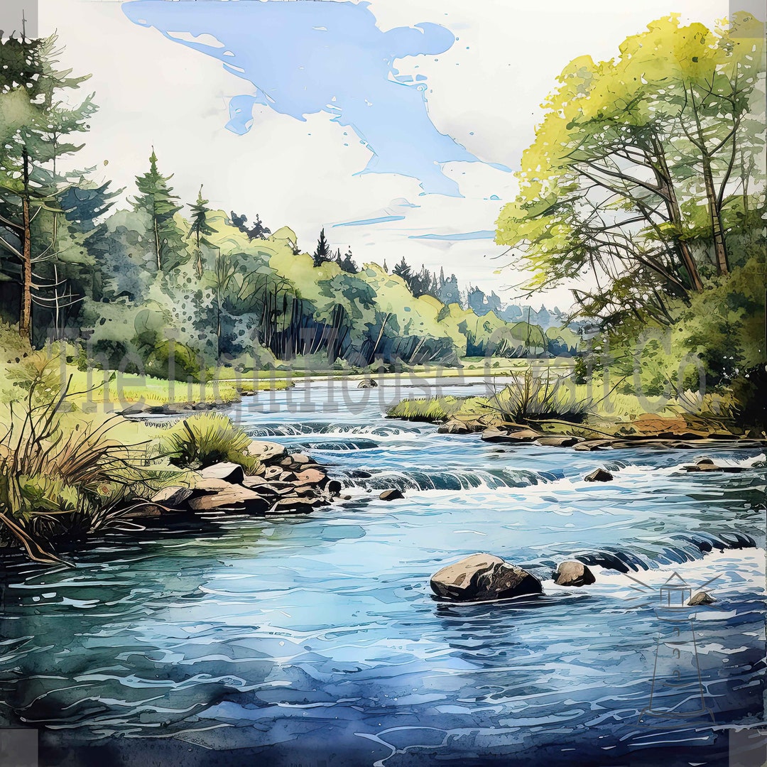 River Clip Art 12 High Quality Jpgs - Digital Planner, Journaling ...