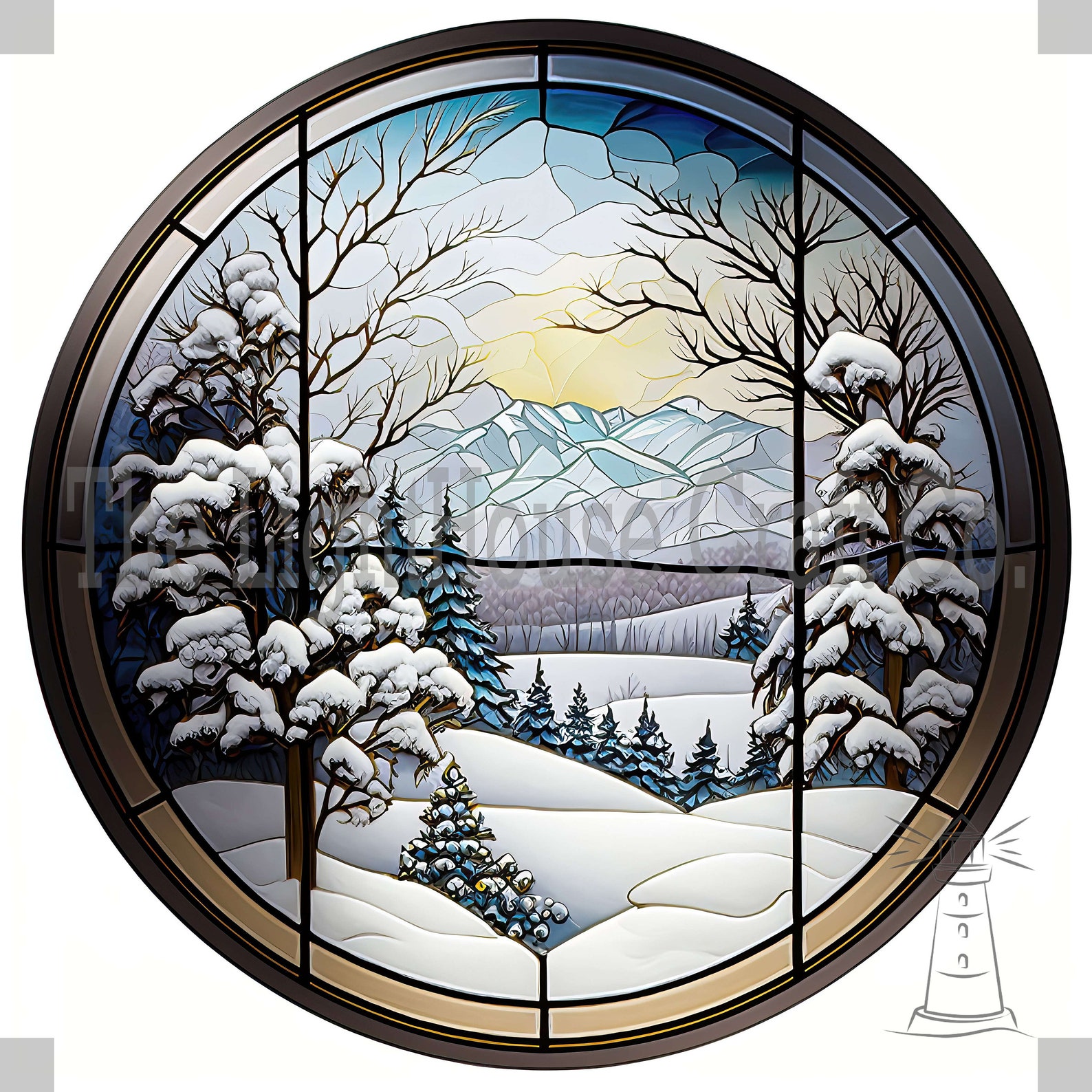 Stained Glass Winter Clip Art 12 High Quality Jpgs Digital - Etsy UK