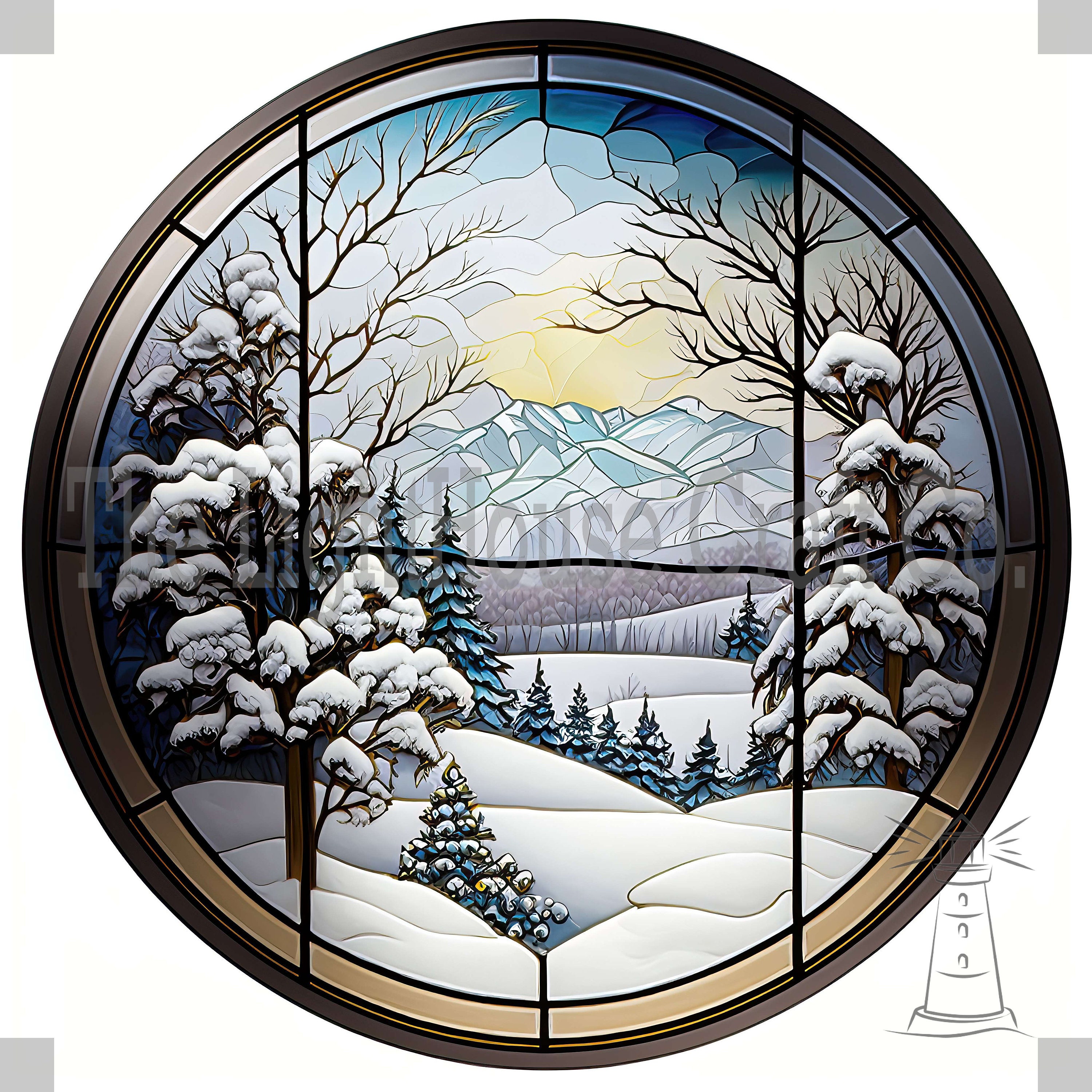 Stained Glass Winter Clip Art 12 High Quality Jpgs Digital - Etsy