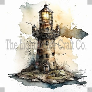 Steampunk Lighthouse 2 Clip Art 12 High Quality Jpgs - Digital Planner ...